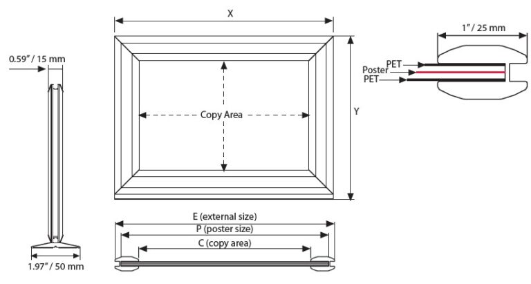 Double Sided Slide-in Frame - MT Displays