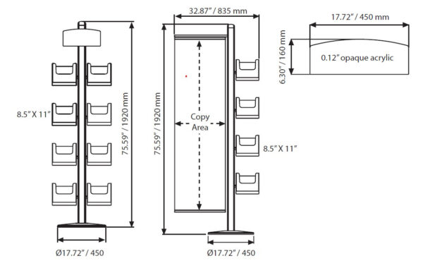 Free Standing Leaflet with Side Shelves - MT Displays