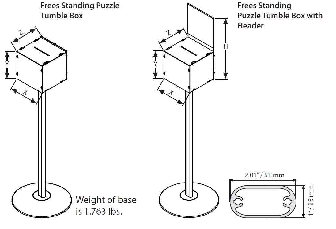 Free Standing Puzzle Tumble Box - MT Displays