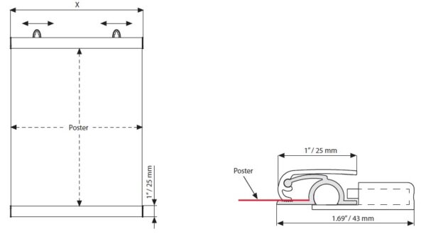 Newage Poster Clamp 1" - MT Displays