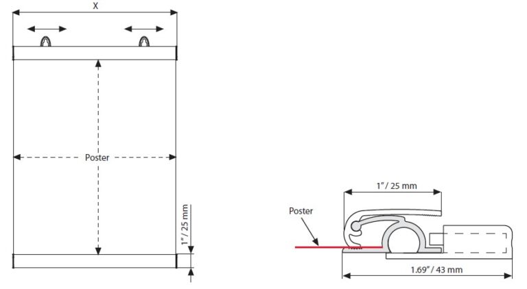 Newage Poster Clamp 1" - MT Displays