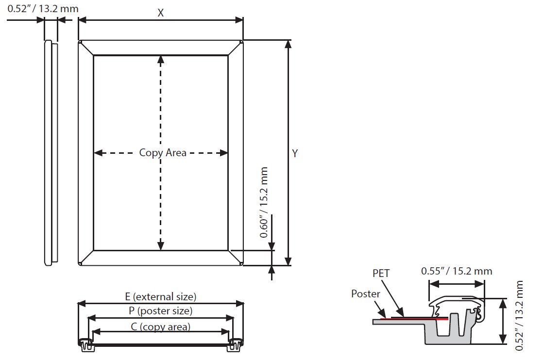 Opti Frame 0.55" Black - MT Displays