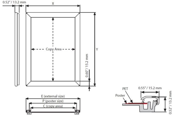 Opti Frame 0.55" Silver - MT Displays