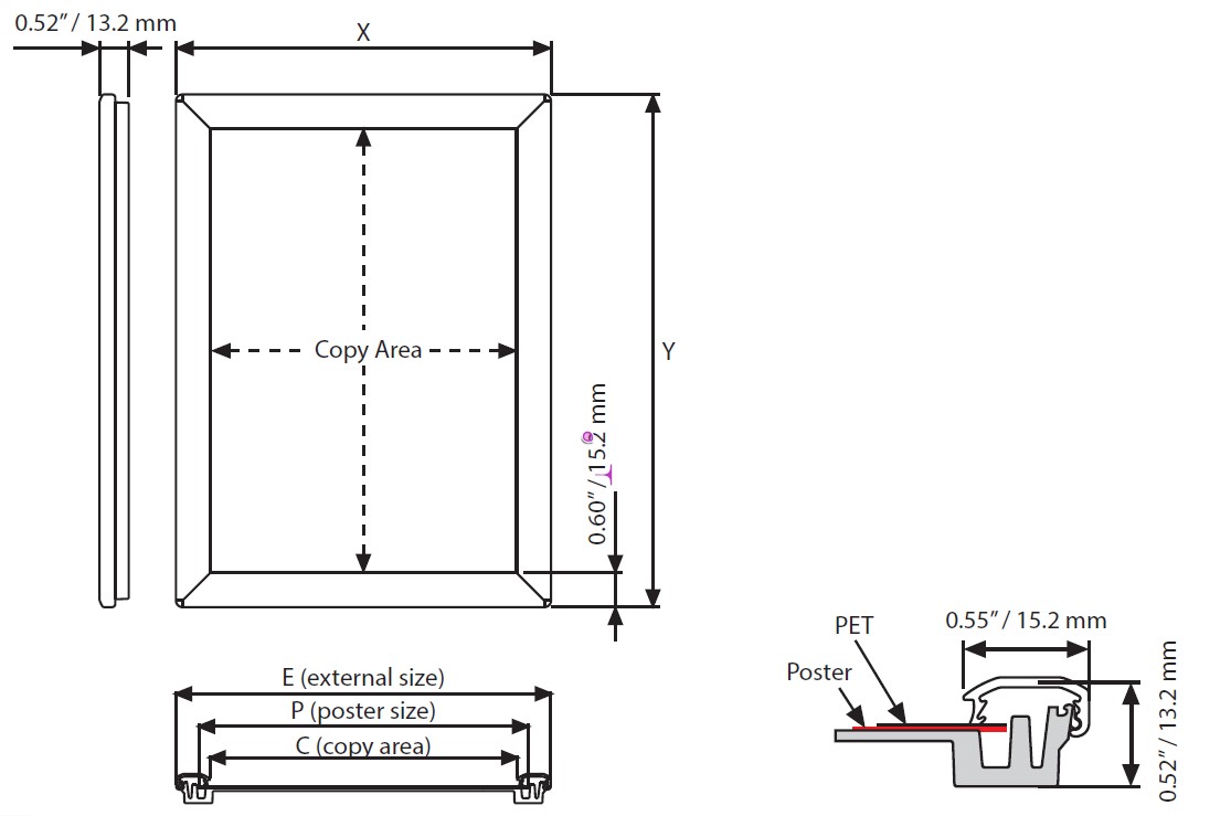 Opti Frame 0.55" Wood Effect - MT Displays
