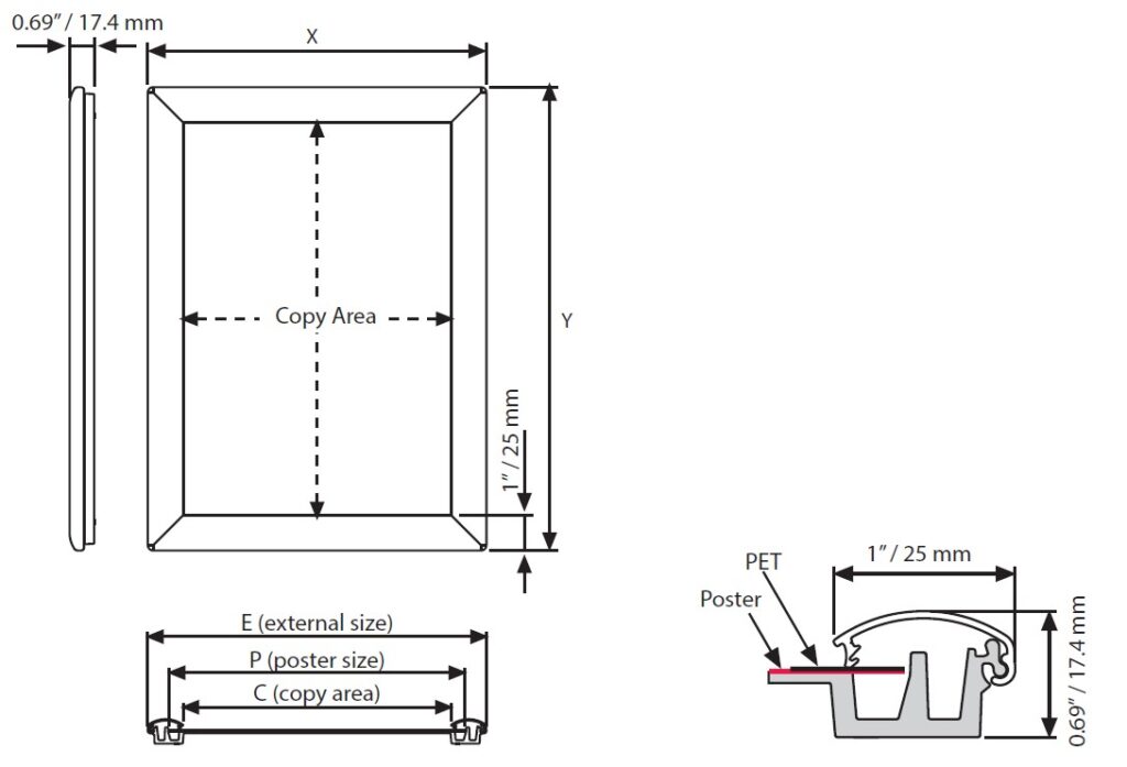 Opti Frame 1" Silver - MT Displays