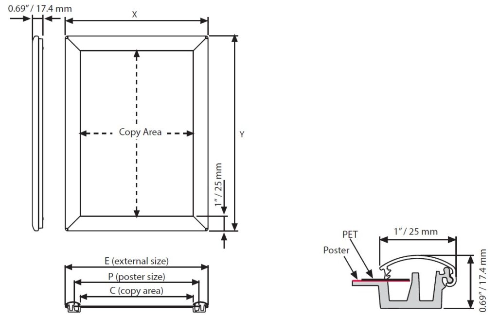 Opti Frame 1" Wood Effect - MT Displays