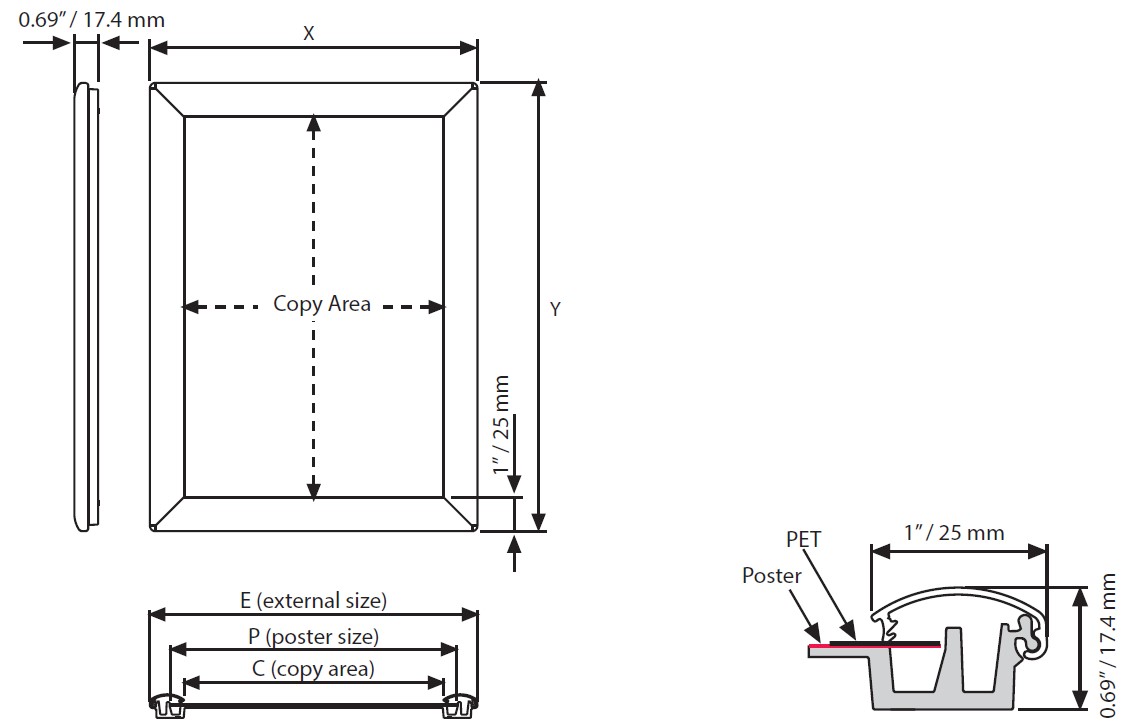 Opti Frame 1" Wood Effect - MT Displays