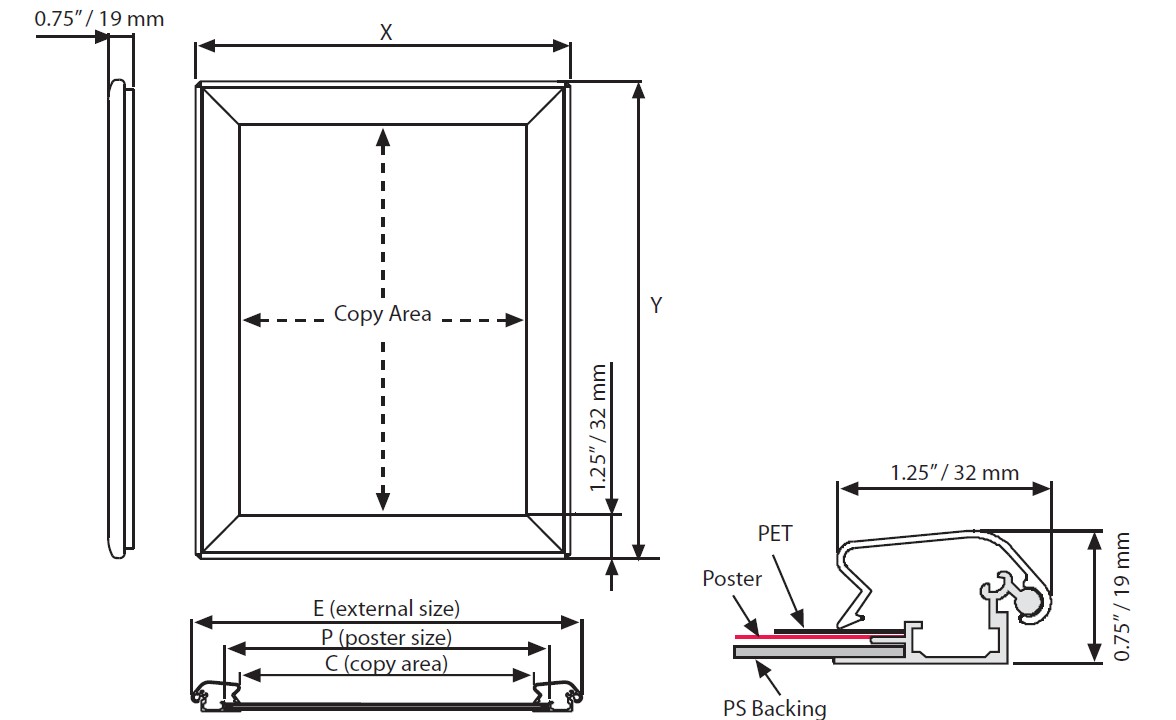 Snap Frame 1.25" with Safe Corner - MT Displays